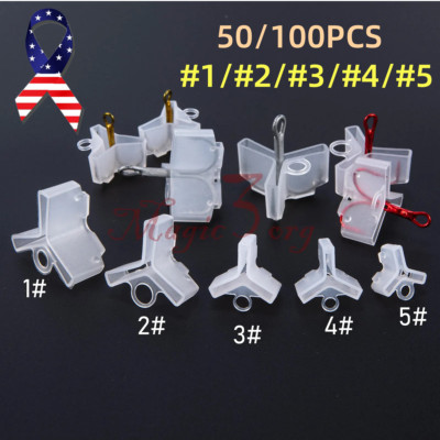 50/100pcs Treble Hook Covers Holders Protector #1-#5 Case Fishing Lure ...