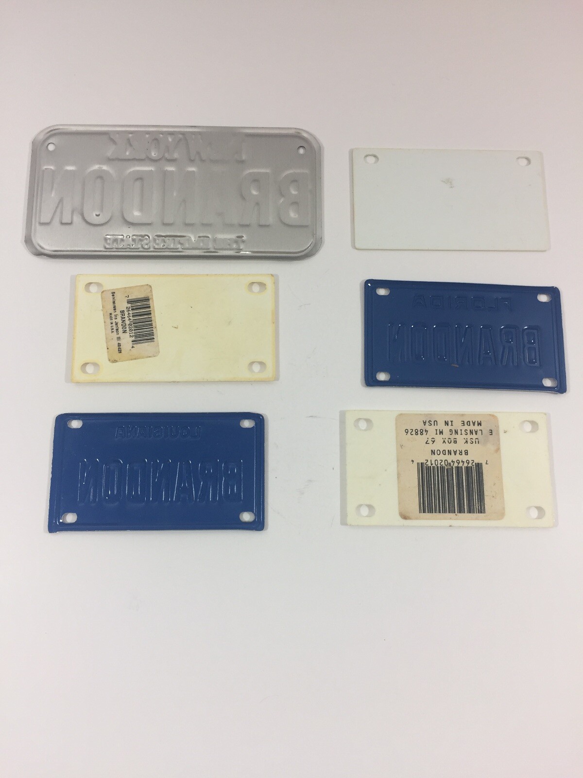 Brandon - Kids Bike Personalized State License Plates - Brandon Set of ...