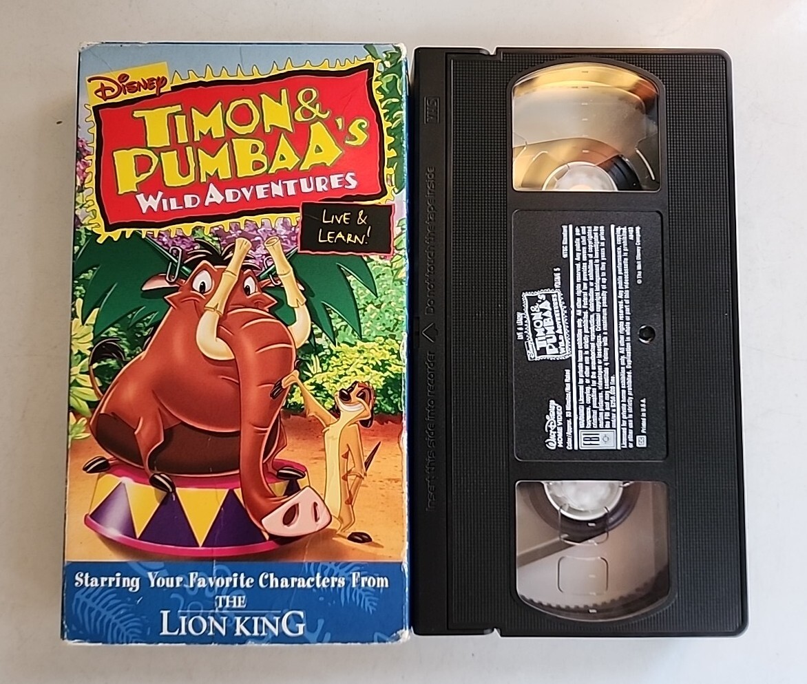 Timon and Pumbaas Wild Adventures - "Live and Learn" (VHS, 1996) for ...