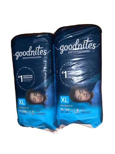 Buy 2-Goodnites Boys Youth Teen Pull Ups Diapers New XL size 95-140lbs ...