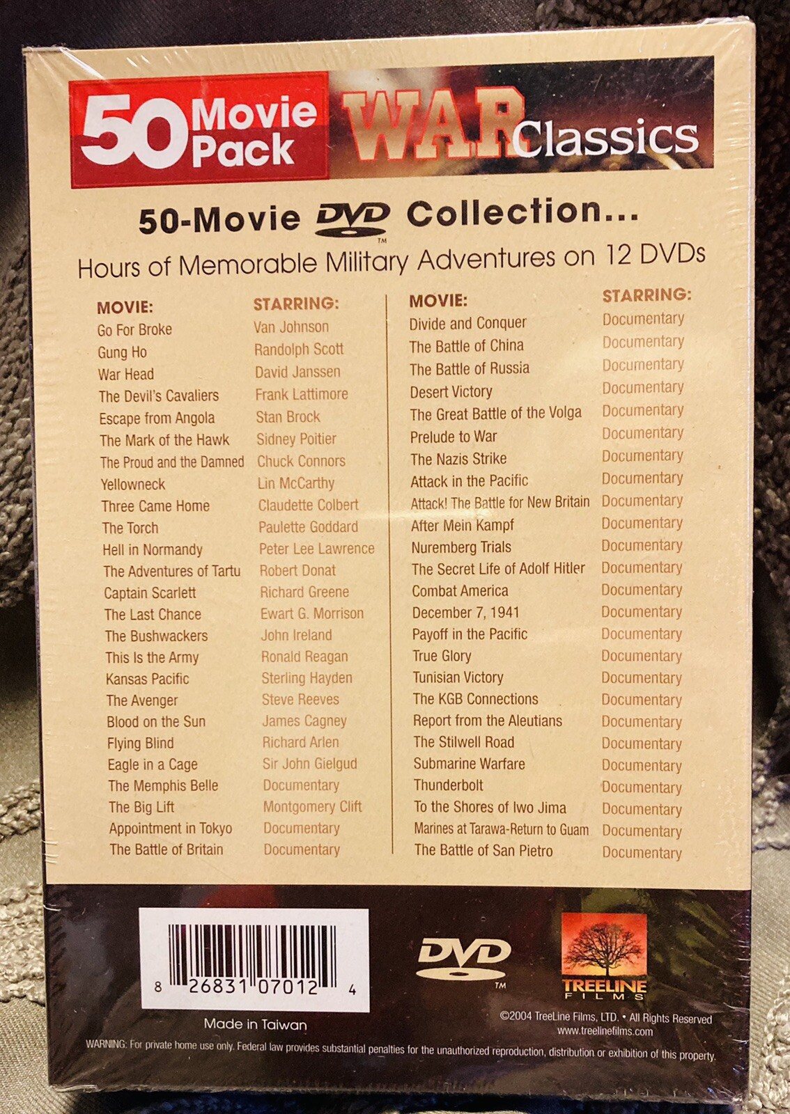 War Classics 50 Movie Pack - 12-Disc Set (DVD, 2004, 12-Disc Set) for ...