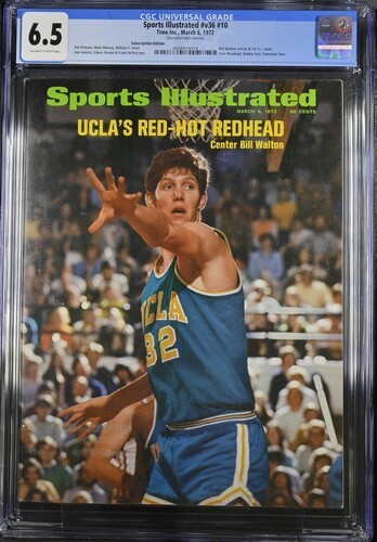Mar 6 1972 Bill Walton RC 1st Sports Illustrated Cover No Label Sub CGC ...