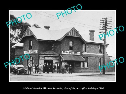 OLD POSTCARD SIZE PHOTO OF MIDLAND JUNCTION WESTERN AUSTRALIA POST ...