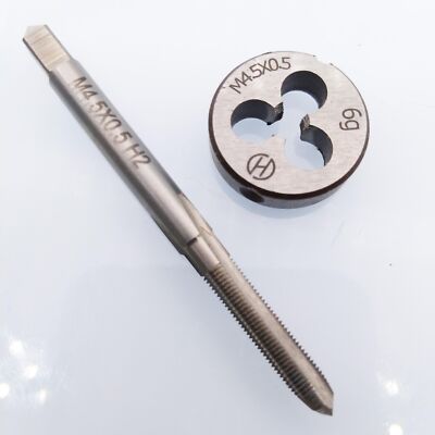 Tap & Die Set HSS M4.5 x 0.5mm Tap & M4.5 x 0.5mm Die Metric Thread ...
