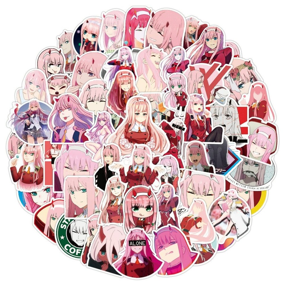 Zero Two Ultimate Waifu Sticker Pack DARLING In The FRANXX Anime Manga ...