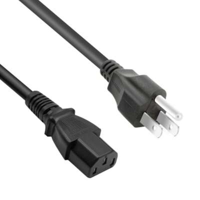 Computer & Monitor US Power Cord 3 Prong Grounded Cable | eBay