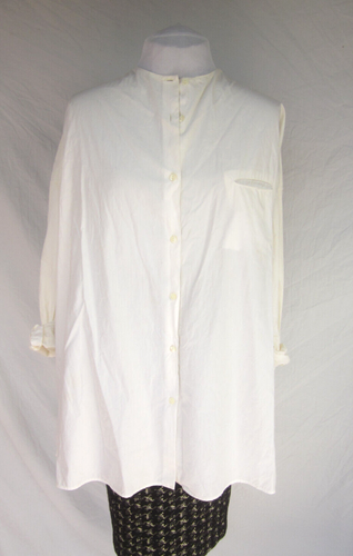Romeo Gigli Italy VTG 1990 white cotton oversize tunic top Full yoked ...