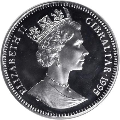 GIBRALTAR 1995 70 ECUS SILVER COIN GEM SUPERB PROOF, CERTIFIED NGC PF66 ...