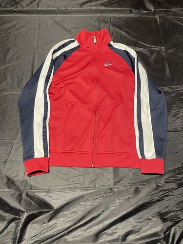 Nike Track Jacket Size Large Full Zip Blue Red White Silver Tab Y2K | eBay