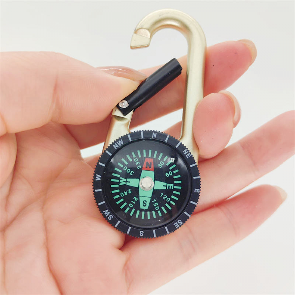 Compass Carabiner Mini Clip 2 in1 Outdoor Hiking Bushcraft Survival EDC ...