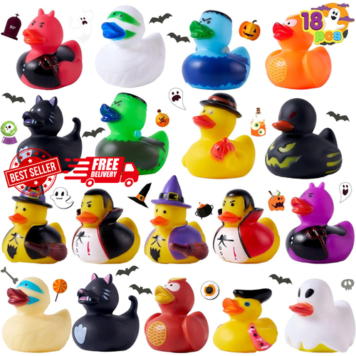 18 PCS Halloween Rubber Ducks, Halloween Ducks Toys for Trick or ...
