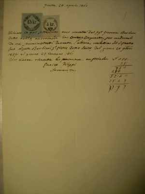 Facture De Privé Fratta 20 Avril 1861 (n10-2-18) | eBay