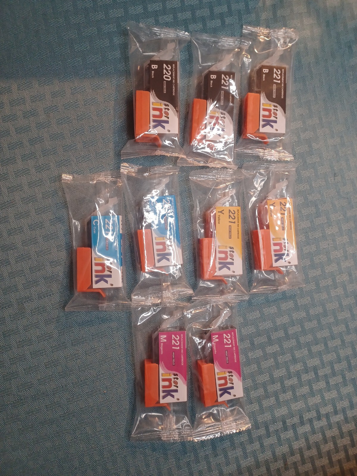 Lot of 9 Star ink Replacement Ink Cartridges 220 221 Canon Printers ...