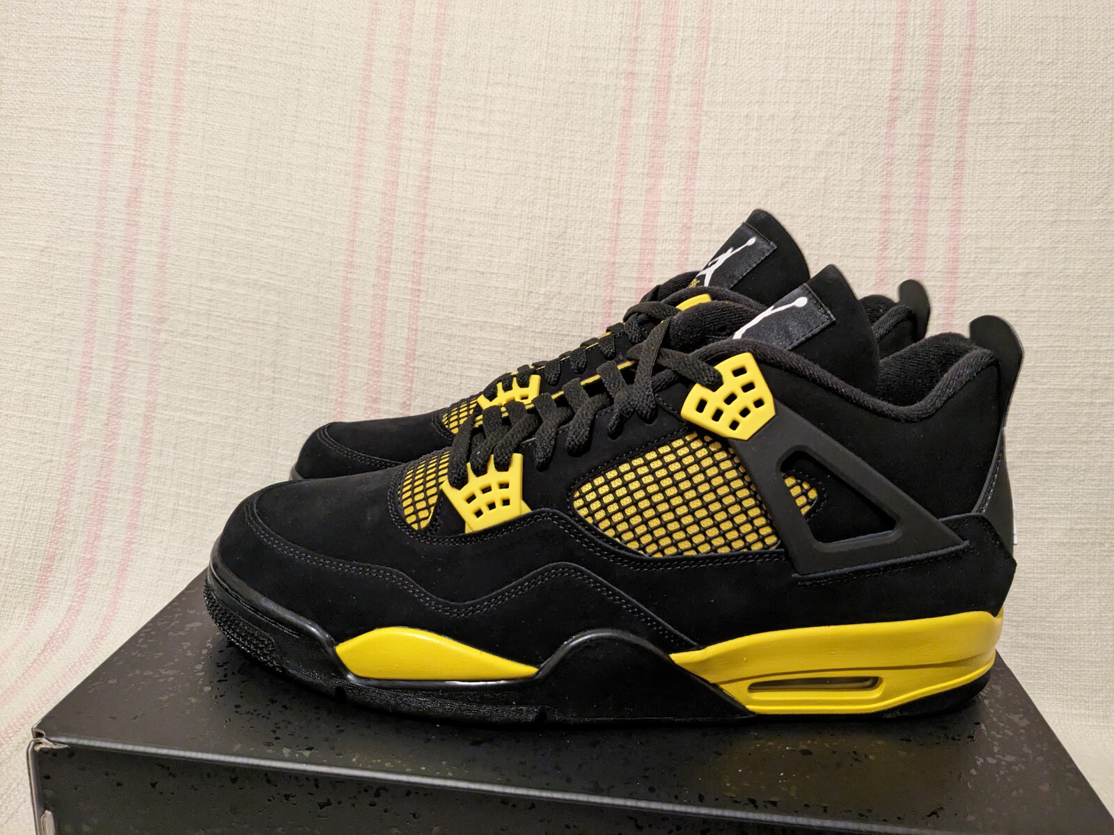 Air Jordan 4 Retro Thunder Black Yellow AJIV AJ4 DH6927 017 Men Shoe ...
