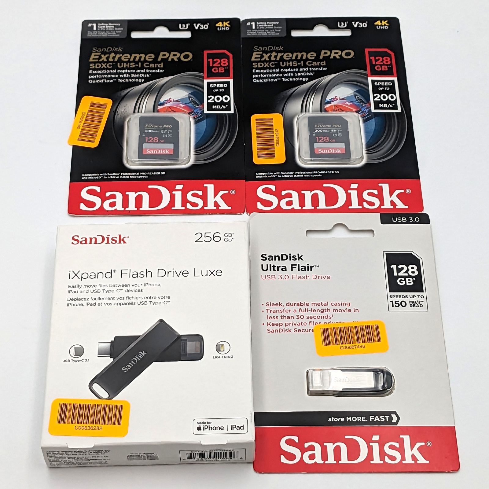 Assorted Set of SanDisk Flash Drives, USB, SD, Mixed Storage Sizes Lot ...