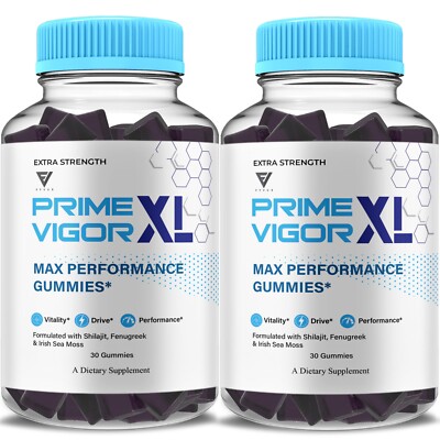 (2 Pack) Prime Vigor XL Gummies Prime XL Vigor Max Performance (2 Month ...