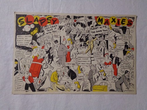 Slapsy Maxie's Nightclub Large Vintage Hollywood Postcard 1941 | eBay