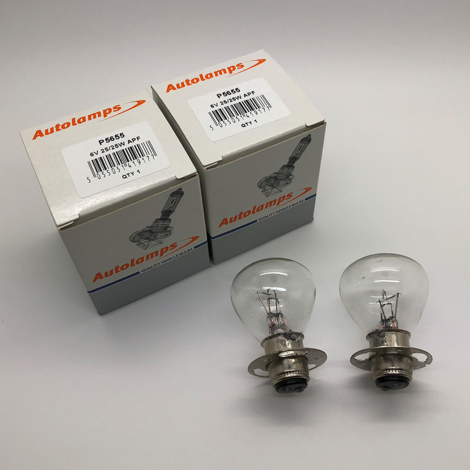 2 x 5655 6v 25/25w APF Headlight Headlamp Motorcycle Motorbike Classic ...