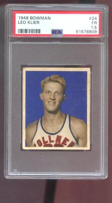 1948 Bowman #24 Crystal Leo Klier ROOKIE RC PSA 1.5 Graded Basketball ...