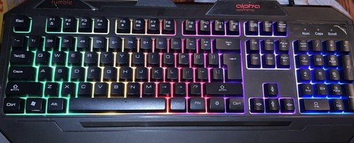 Light-up Black Rumble USB Keyboard By Alpha Gaming | eBay