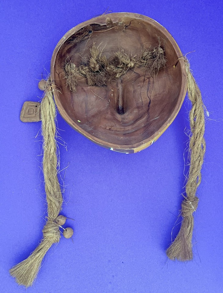 Vintage Peruvian Clay Tribal Folk Art Mask Wall Hanging Great Condition ...