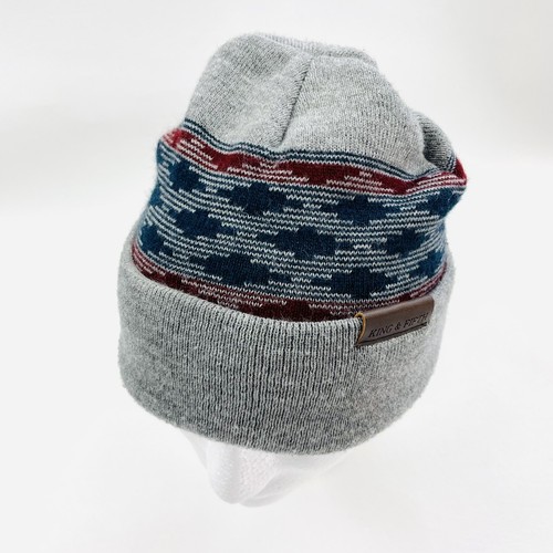 King & Fifth Beanie Hat OS One Size Gray Geometric Winter Hat Skull Cap ...
