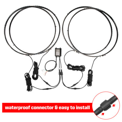 4x 15.5'' RGB Wheel Ring Lights LED Light For Truck Car Rim Lights ...