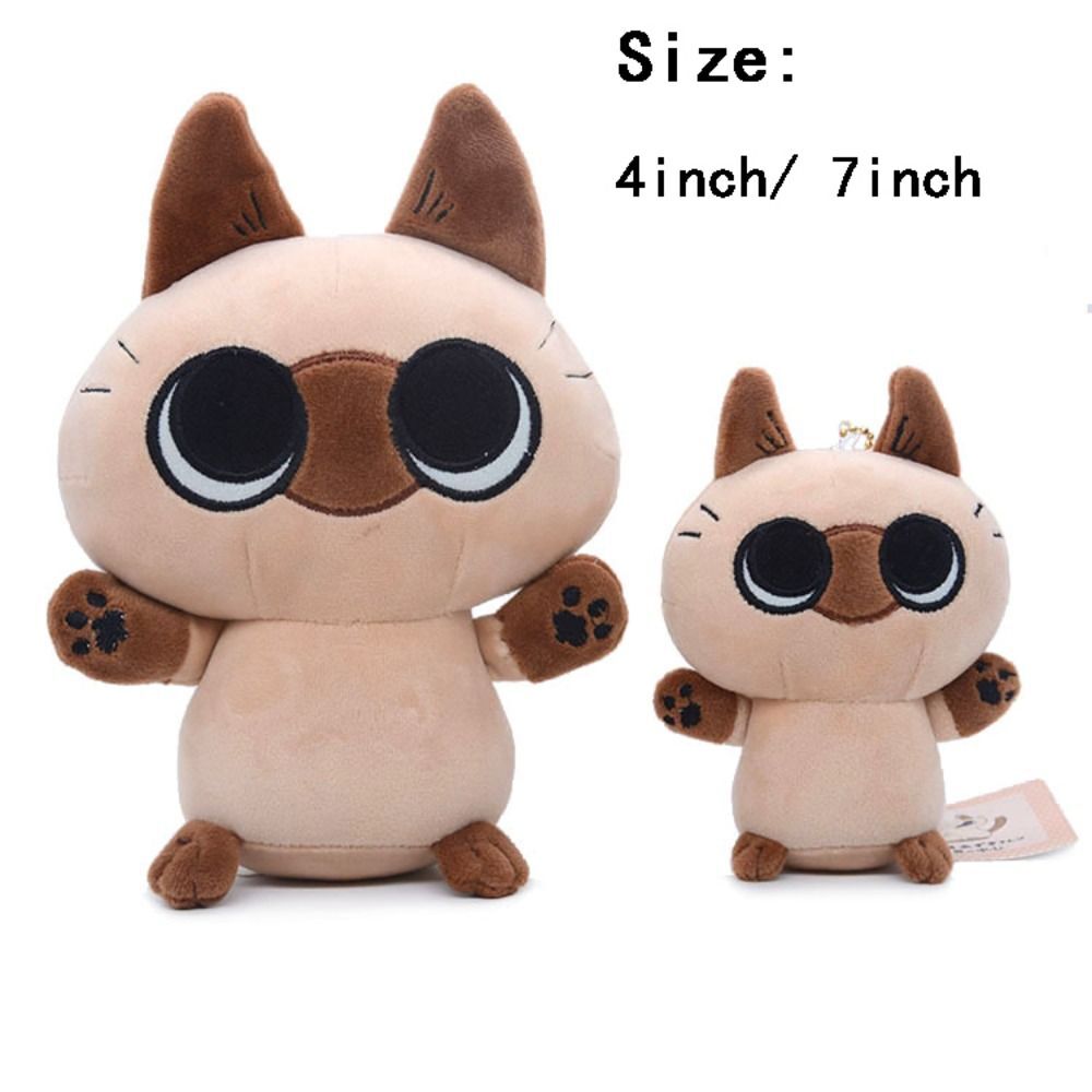Cartoon Siamese Cat Bag Solid Color Coin Bag Portable Wuggy Purse ...