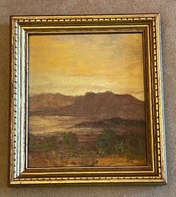 4" W.A. Engelhardt Oil Painting Desert Framed California Hollywood ...
