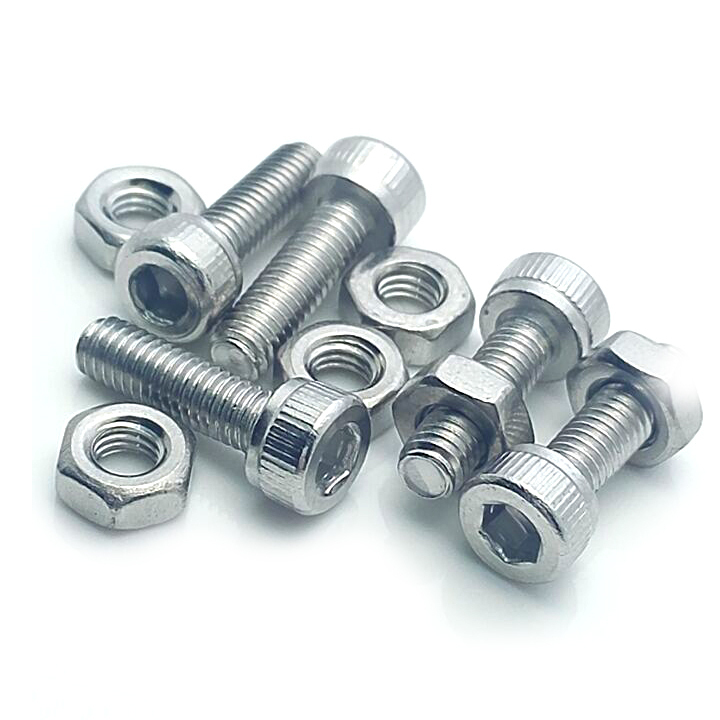 50pcs M3 10mm Hex Socket Screw Bolt Knurling DIN912 Stainless Steel Nut ...