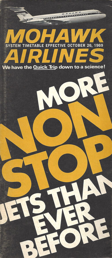 Mohawk Airlines system timetable 10/26/69 [4021] | eBay