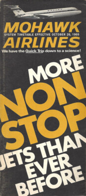 Mohawk Airlines system timetable 10/26/69 [4021] | eBay