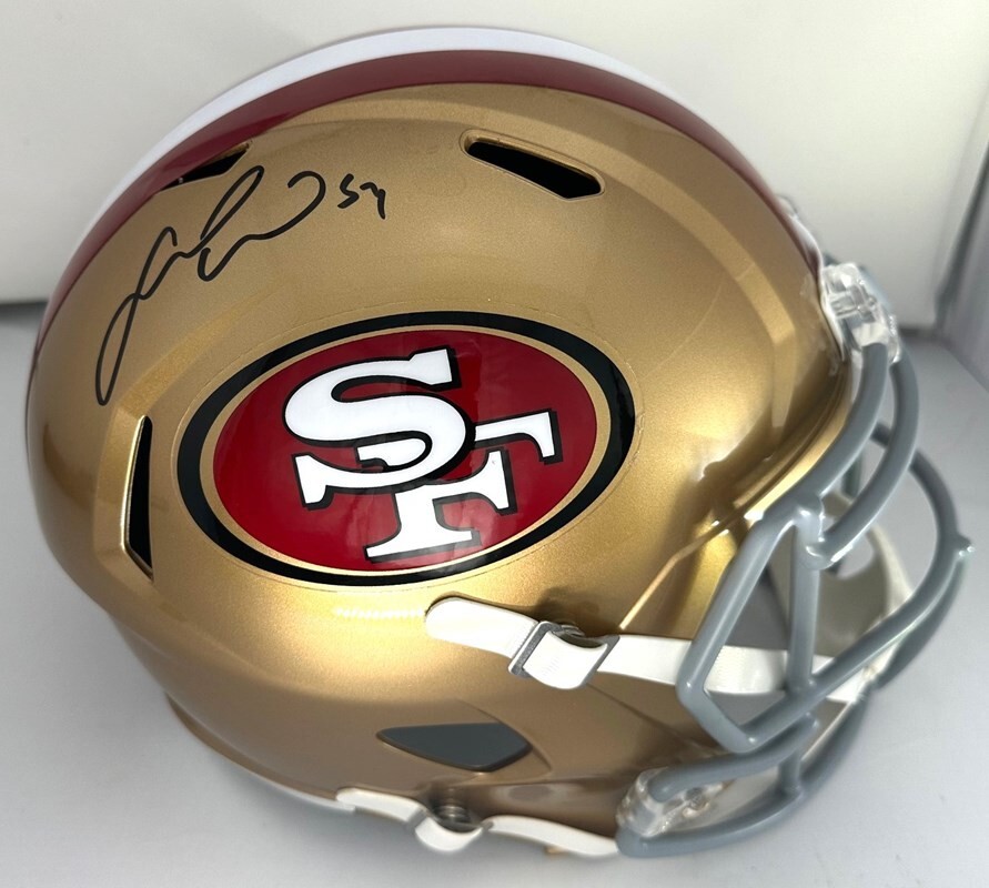 SF 49ers Linebacker FRED WARNER Signed Full Size Replica Speed Helmet ...