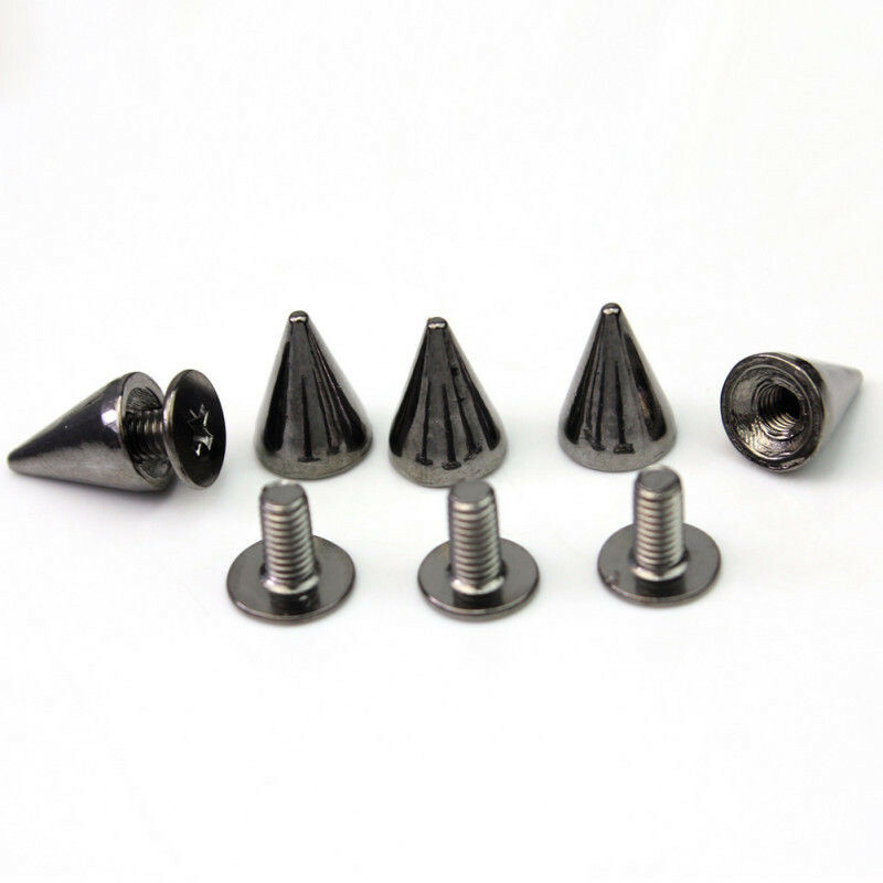 50pc 10mm Spots Cone Screw Metal Studs Leather Craft Rivet Pyramid ...