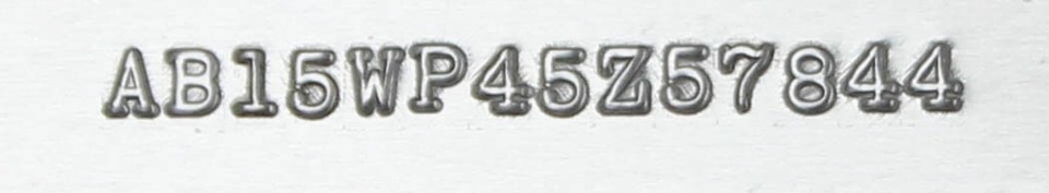 New! EMBOSSED SERIAL NUMBER DATA PLATE ID TAG Computer Desk Equipment 3 ...