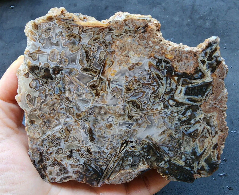 34.03 oz (965 gr) Agate Slab, Pseudomorph Agate, Lapidary Slabs, Agate ...
