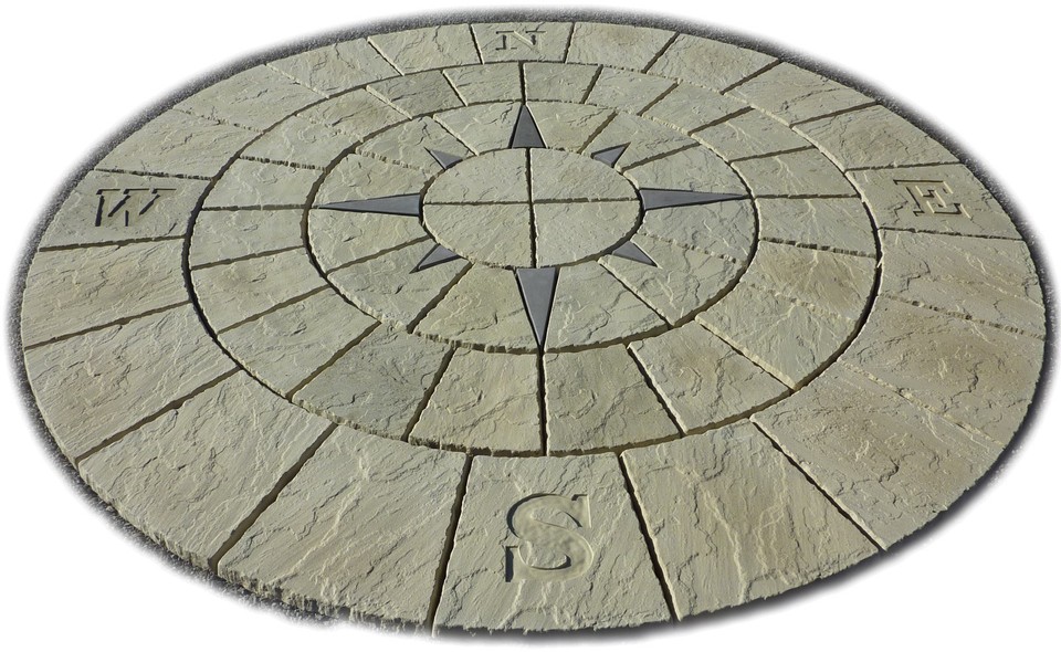 2.56M NAUTICAL COMPASS ROTUNDA CIRCLE PAVING SLABS ( DELIVERY ...