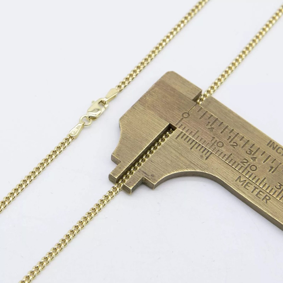 2mm Miami Cuban Royal Link Necklace Chain Real 10K Yellow Gold All ...