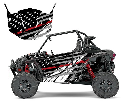 2013-2018 Polaris RZR 1000 Thin Red Line Flag V2 Graphics Kit with Door ...