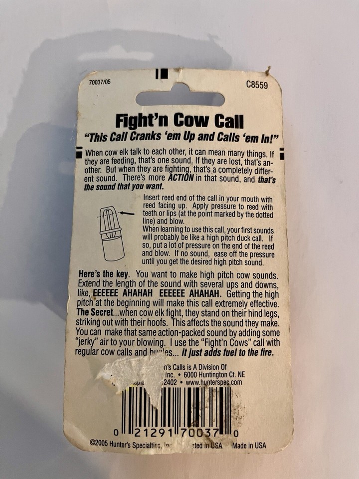 HUNTERS SPECIALTIES WAYNE CARLTONS FIGHT’N COW ARCHERY BOW RIFLE ELK ...