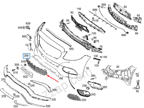 NEW MB C-CLASS W205 FRONT AMG BUMPER LOWER GRILL A2058852323 OEM | eBay