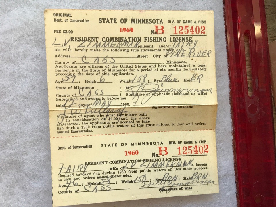 1959, 1960, 1961 Minnesota Fishing Licenses | eBay