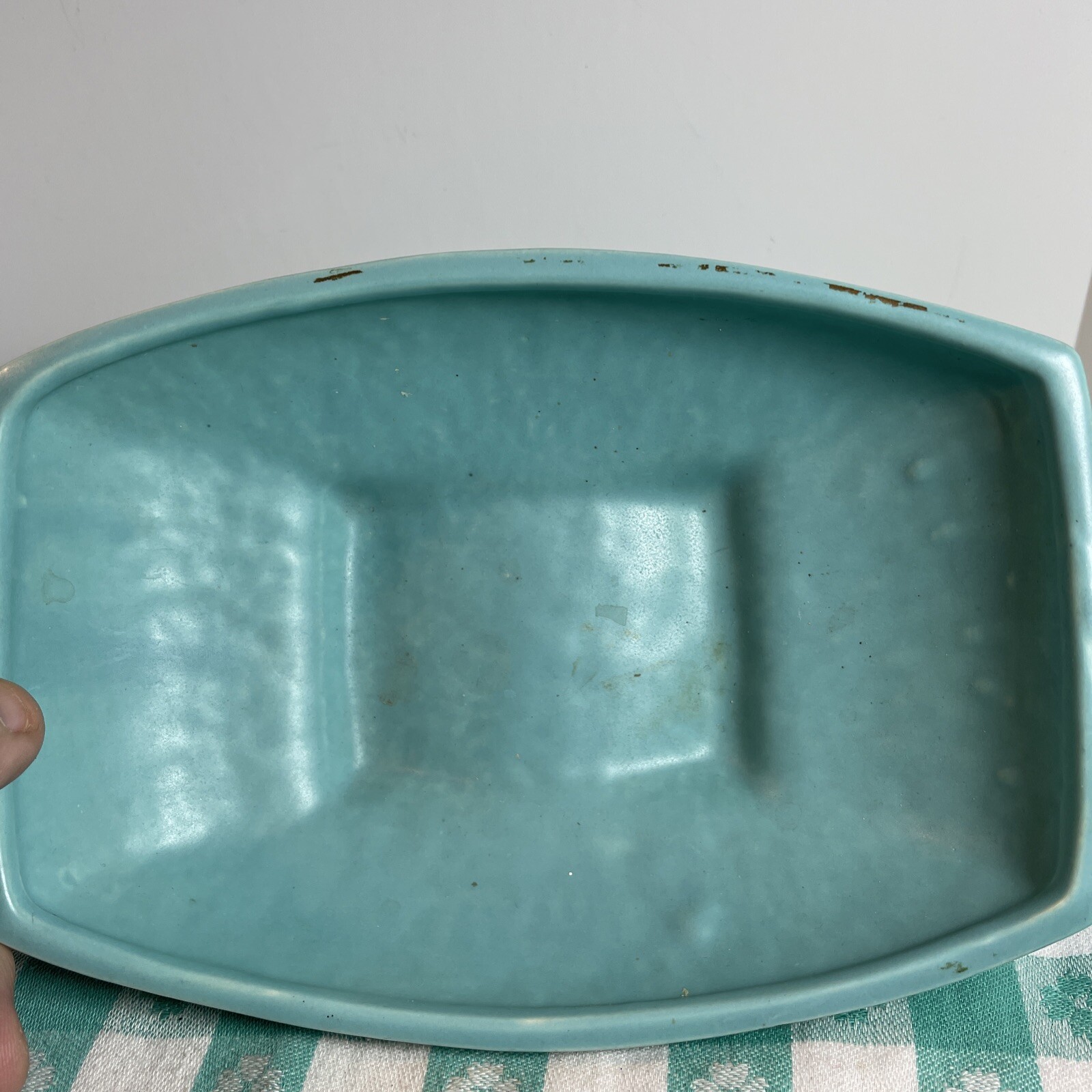 Vintage McCoy Pottery Turquoise Low Planter | eBay