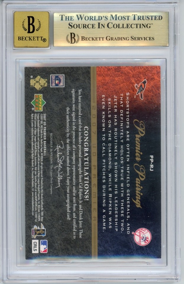 2007 Upper Deck Premier * DEREK JETER CAL RIPKEN JR * Dual Auto #/25 ...