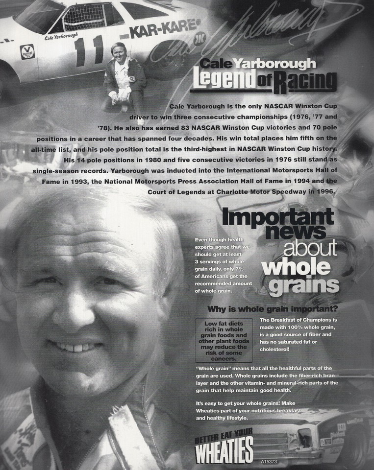 CALE YARBOROUGH HAND SIGNED 8x10 COLOR PHOTO+COA RACING LEGEND TO TONY ...