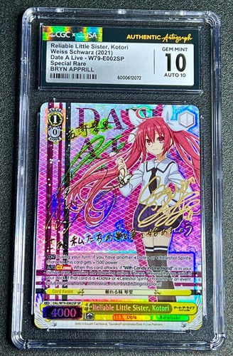 Weiss Schwarz CGC 10 Reliable Little Sister Kotori SP - signed by Bryn ...