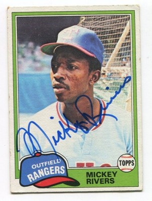 1981 Topps Mickey Rivers Signed Card Baseball Autographed Auto #145 | eBay