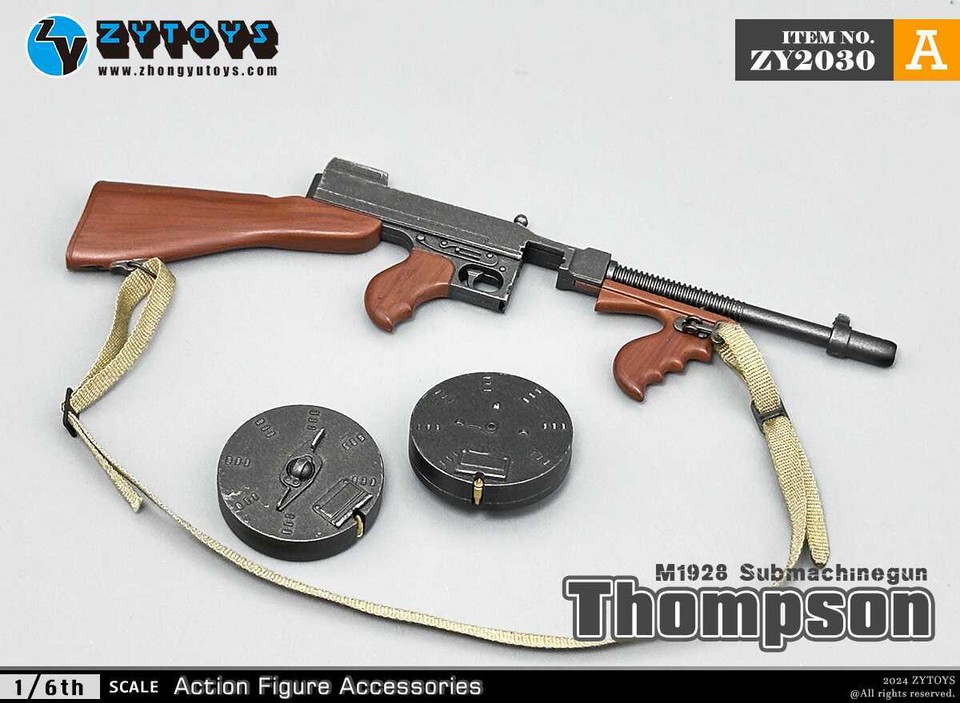 1/6 M1928 Thompson Submachine Tommy Gun Model for 12" Figure hoT Toys ...