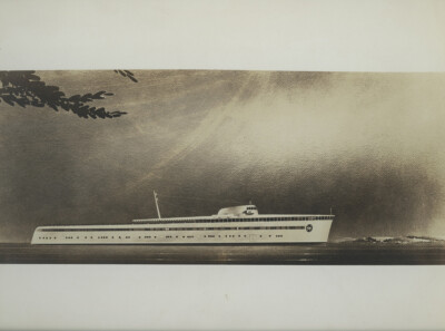 1930's Art Deco Ship, George Sharp, Navel Architect, 11X14" Gelatin ...