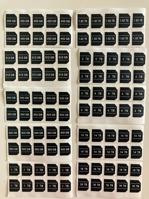 10pcs HP G8 G9 G10 3.5" HDD Label Sticker 450GB 512GB 1TB 16TB US ...
